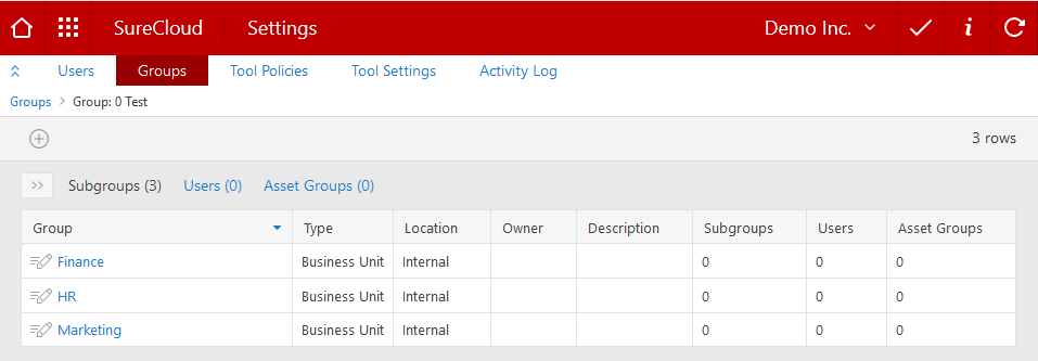 Creating and Deleting Groups and Subgroups – SureCloud Help Center